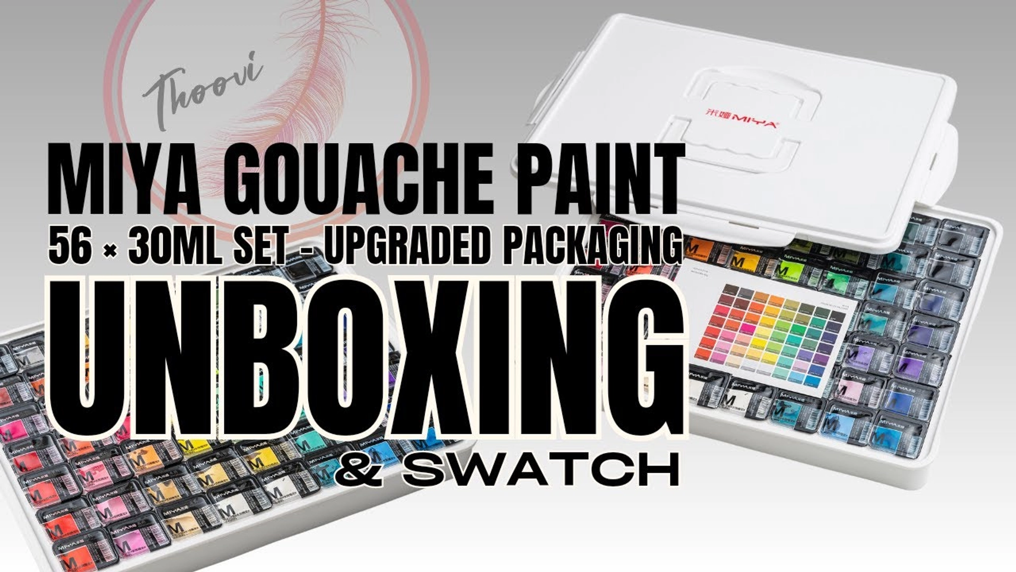 MIYA - Gouache Paint - 30 ml Cups x 56 Colours Set - White Case - MIYA HIMI