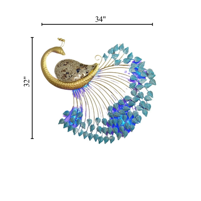 Metal Peacock Wall Decor Led Indocultured